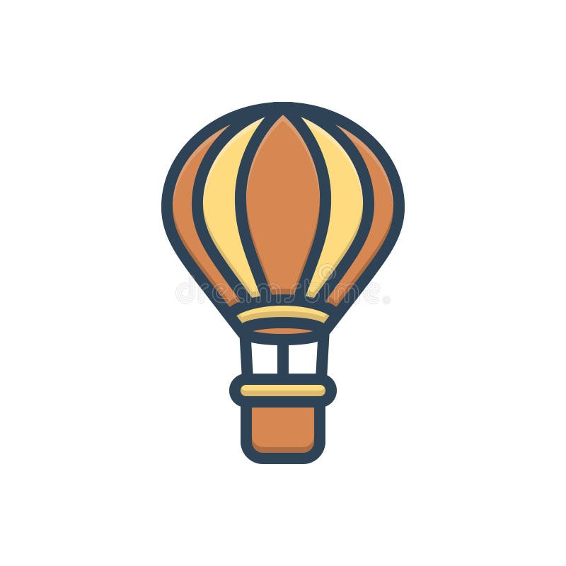 Color Illustration Icon for Air Balloon, Ballooning and Hot Balloon ...