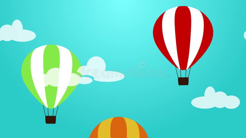 Air Balloon Loop Animation. Sky, Clouds. 4K Stock Video - Video of ...