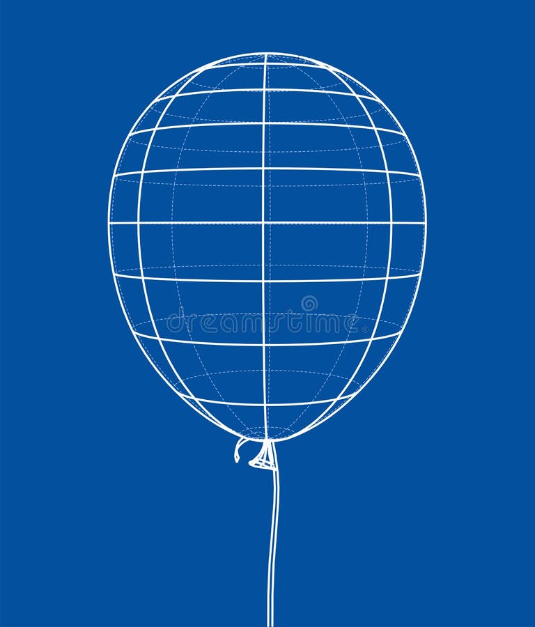 Air Balloon Outline. Vector Stock Vector - Illustration of happy ...