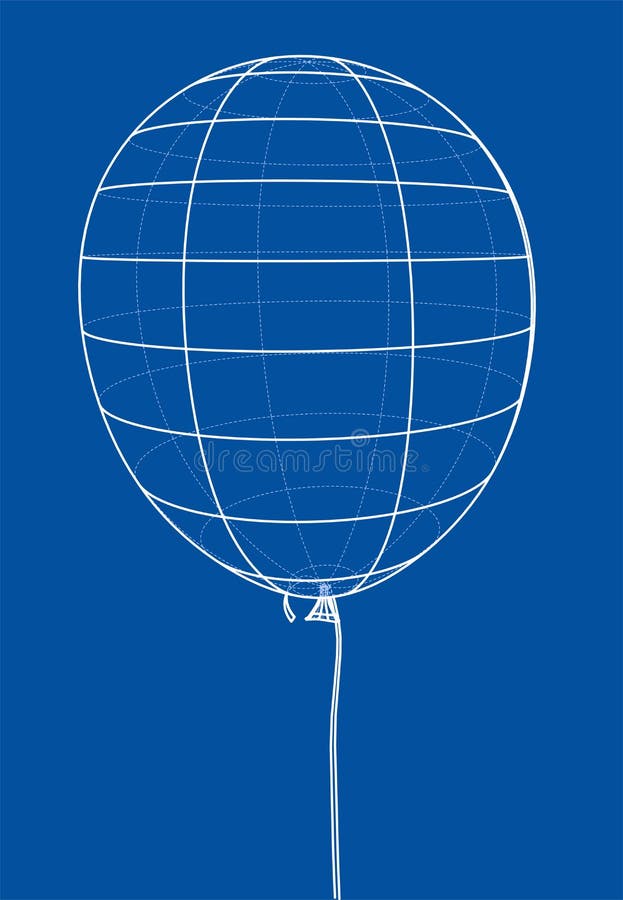 Air Balloon Outline. Vector Stock Vector - Illustration of draw ...