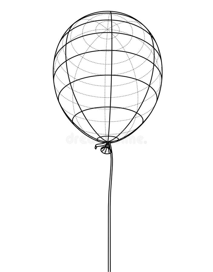 Air Balloon Outline. Vector Stock Vector - Illustration of outline ...