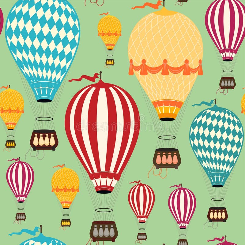 Air balloon pattern stock vector. Illustration of airship - 60336486