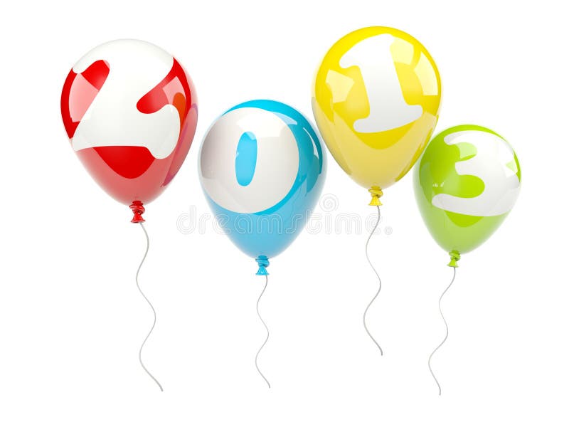Air Balloons with 2013 New Year Sign Stock Illustration - Illustration ...