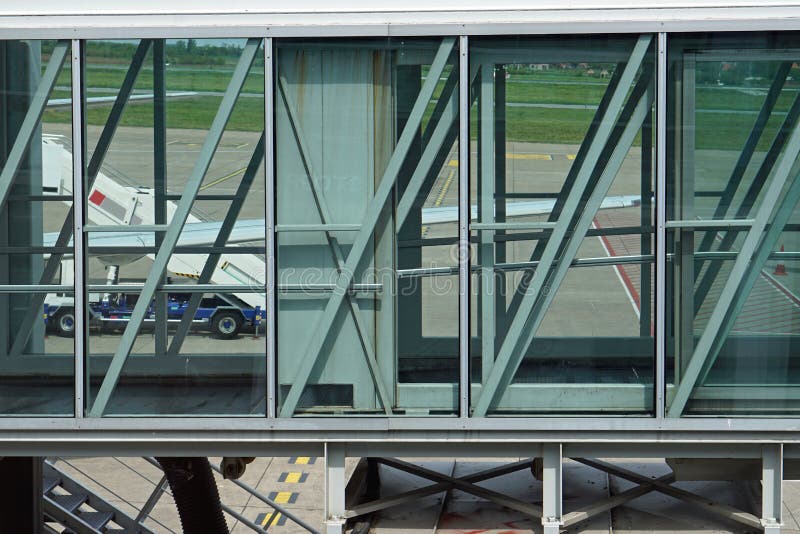 Air bridge structure stock image. Image of windows, transportation ...