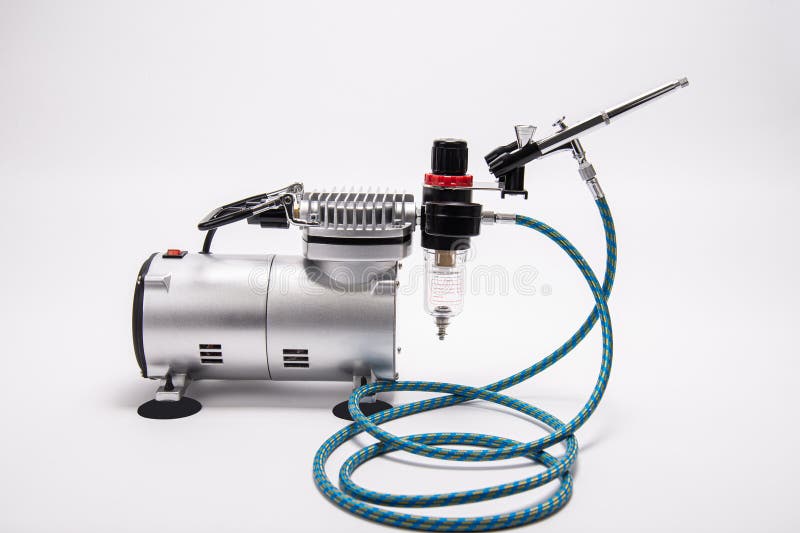 Air Brush Compressor and Spray Gun Stock Image - Image of drop, graphic ...