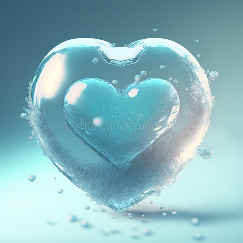 Air Bubble Heart. AI Render. Stock Illustration - Illustration of ...