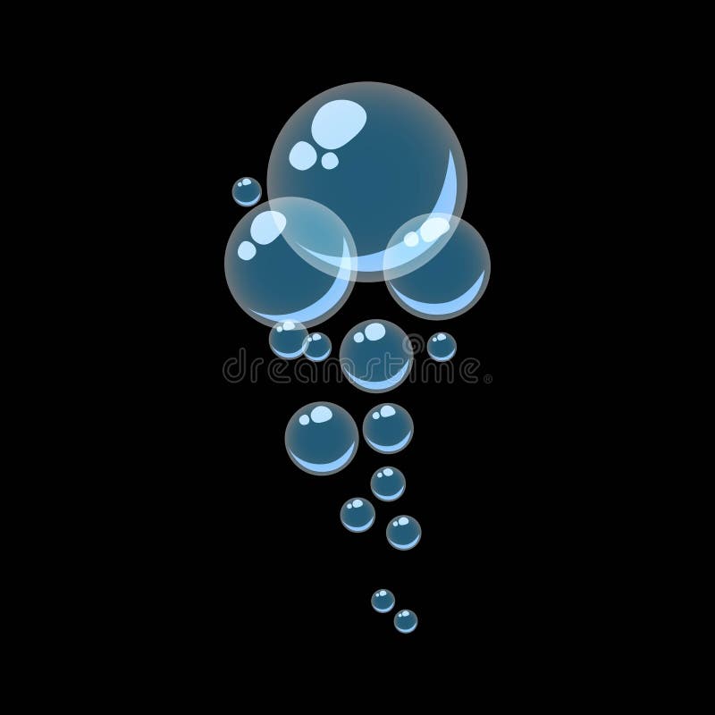 Air Bubbles Flat Cartoon, Soap Foam Oxygen Bubbles, Vector Design ...