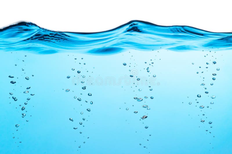 Air Bubbles Float Up Under Water. Pure Water, Oxygen Relaxation Stock ...