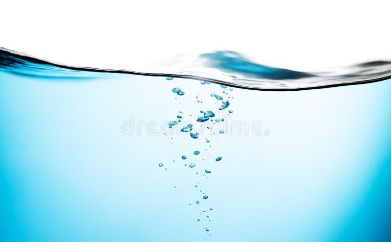 Air Bubbles Float Up Under Water. Water Splashing. Water Wave. Oxygen ...
