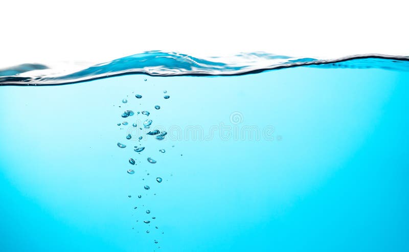 Air Bubbles Float Up Under Water. Water Splashing. Water Wave. Oxygen ...