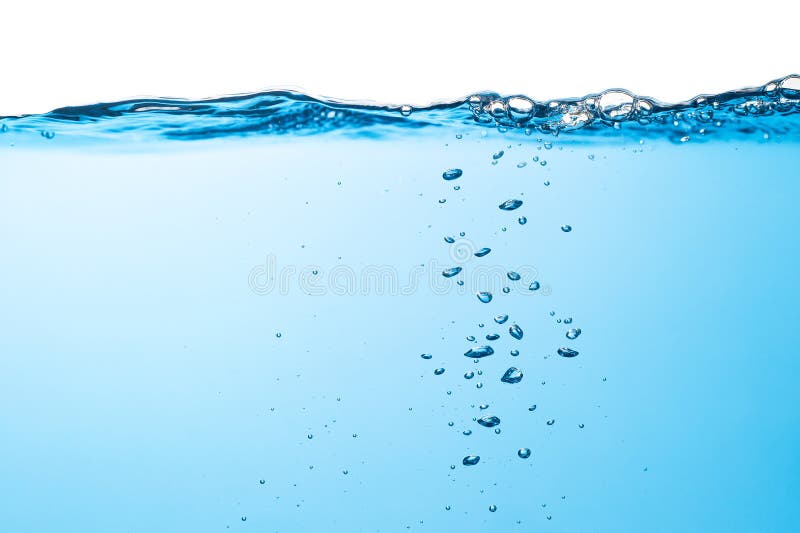 Air Bubbles Float Up in Water. Pure Drinking Water, Oxygen Relaxation ...