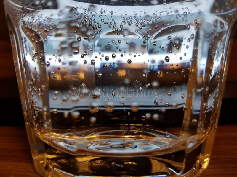 Air Bubbles in a Glass of Water Stock Image - Image of drink, beverage ...