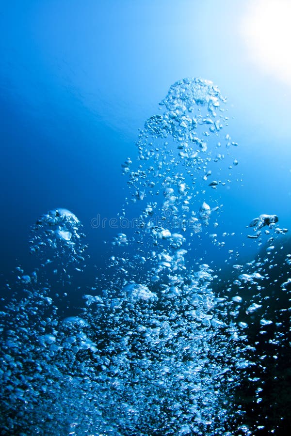 Bubbles with Sunlight Beam Underwater Stock Image - Image of daylight ...