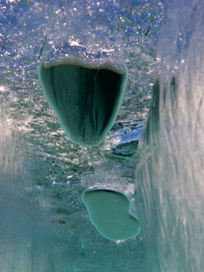 Air Bubbles Trapped Under Frozen Ice Surface Stock Photo - Image of ...