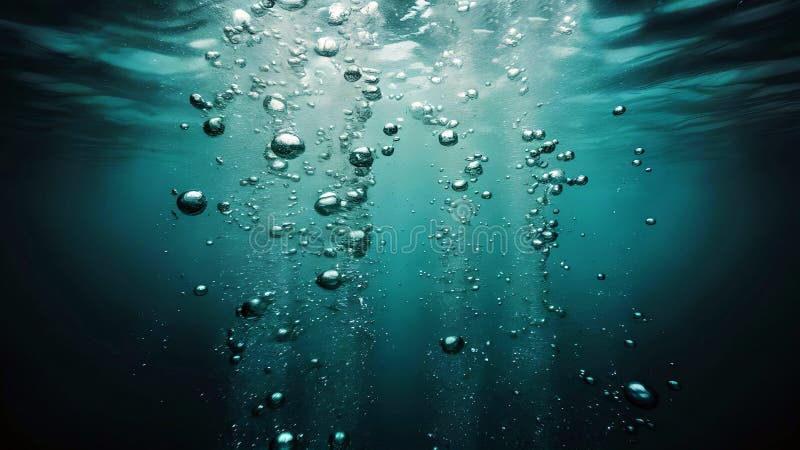 Air Bubbles in Turquoise Blue Water Stock Illustration - Illustration ...
