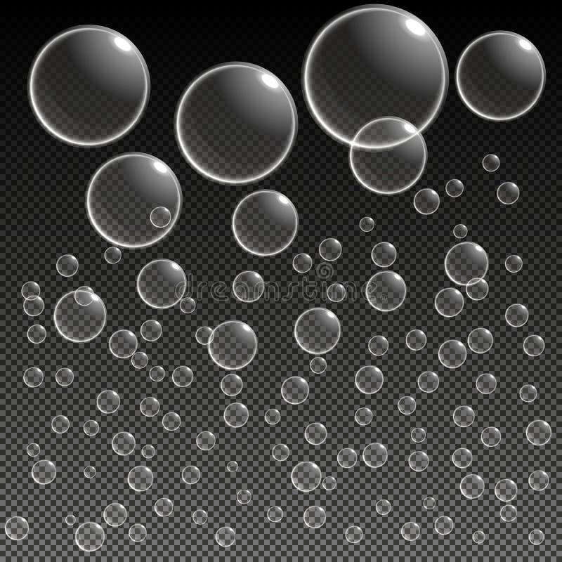 Air Bubbles Underwater Template on Transparent Background Vector Stock ...