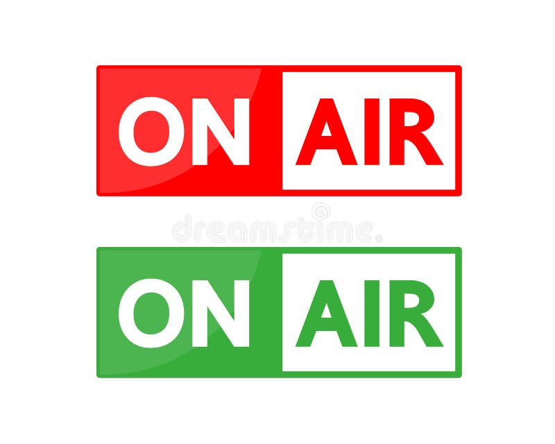 On air button design. stock vector. Illustration of broadcast - 99525427