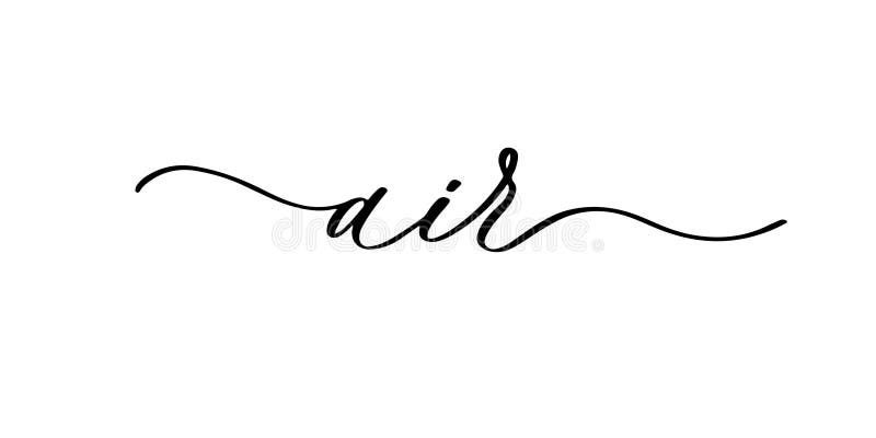 Air Calligraphy Inscription Vector Lettering. Stock Vector ...