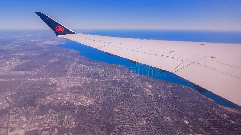Air Canada Wing Over Clouds Editorial Stock Image - Image of leaf, logo ...