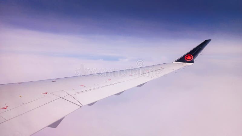 Air Canada Wing Over Clouds Editorial Stock Image - Image of travel ...