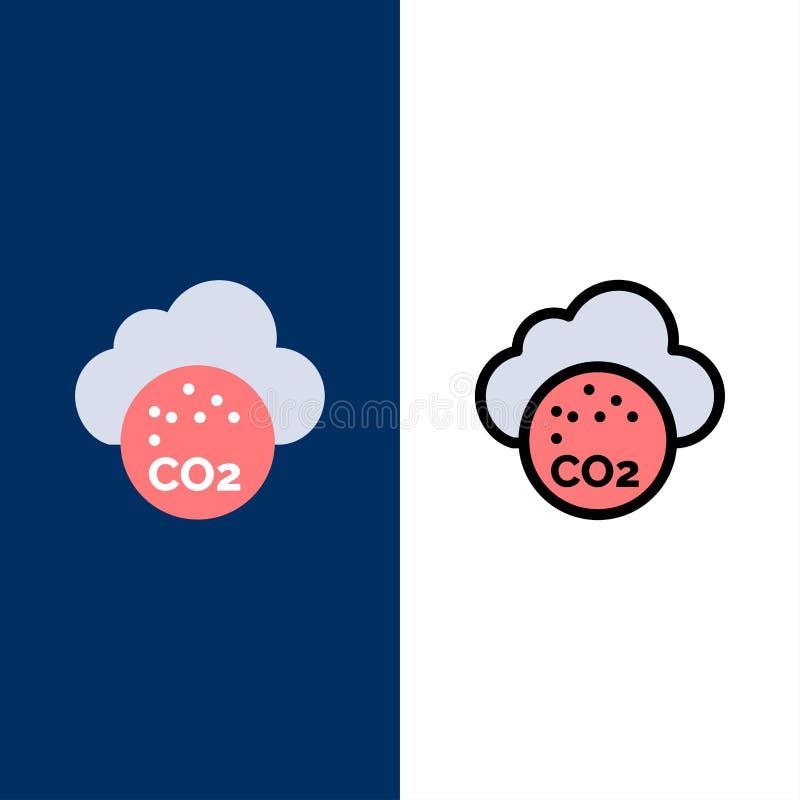 Air, Carbone Dioxide, Co2, Pollution Icons. Flat and Line Filled Icon ... Air, Carbone Dioxide, Co2, Pollution Icons. Flat and Line Filled Icon ...