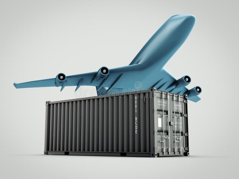 Air Cargo Concept 3d Illustration, Clipping Path Included Stock ...