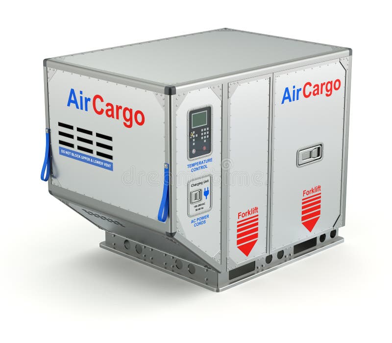 Air Cargo Container with Metal Pallet Stock Illustration - Illustration ...