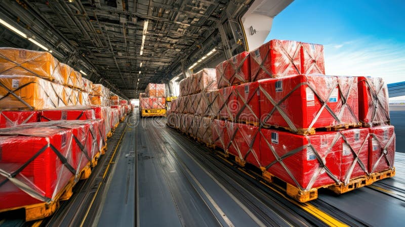 Air Cargo Handling and Freight Logistics Operations Stock Illustration ...