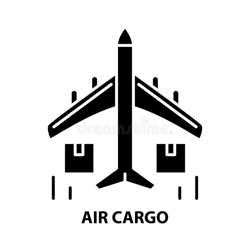 Air Cargo Icon, Black Vector Sign with Editable Strokes, Concept ...