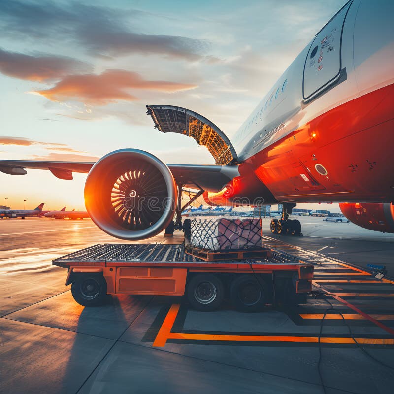 Cargo Being Loaded Onto Aircraft Sunset Stock Photos - Free & Royalty ...