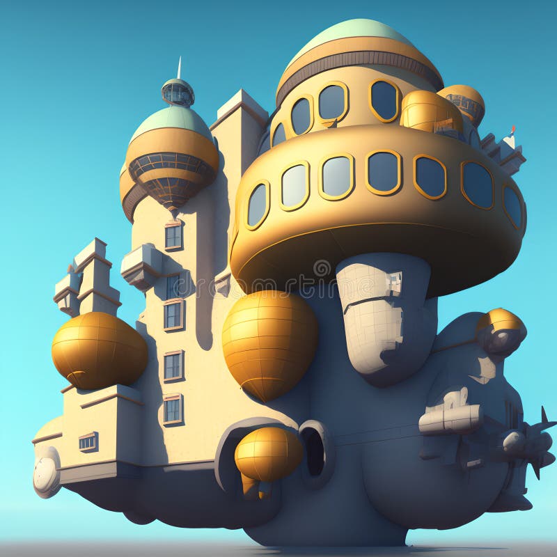Air Castle, Generative AI Illustration Stock Illustration ...