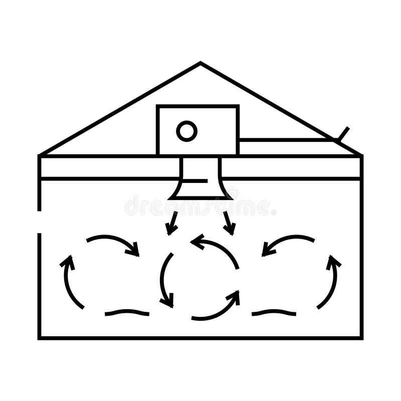 Air Circulation Ventilation Line Icon Vector Illustration Stock Vector ...