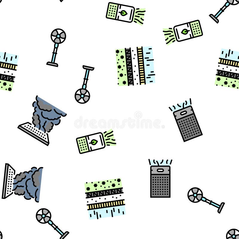 Air Clean Fresh Wind Flow Filter Vector Seamless Pattern Stock ...