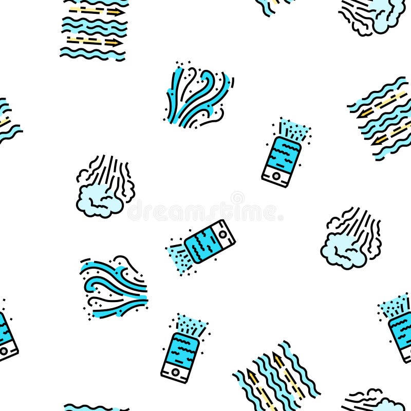 Air Clean Fresh Wind Flow Filter Vector Seamless Pattern Stock Vector ...