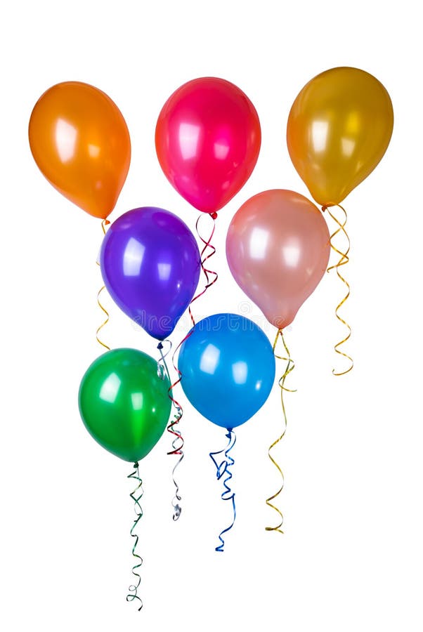 Air Colored Balloons Isolated Stock Photo - Image of festive, isolated ...