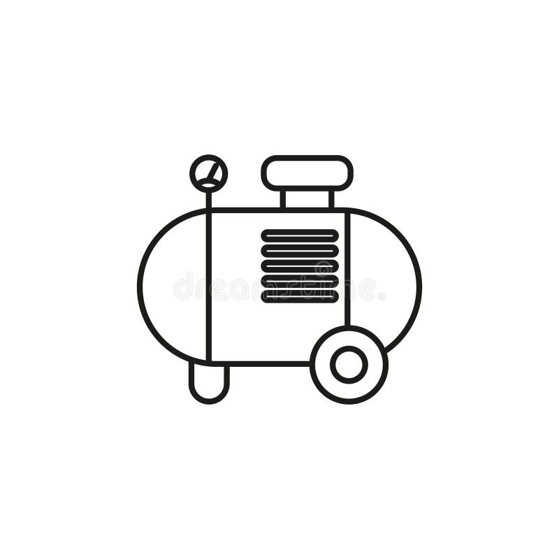 Air Compressor Icon Flat Line Symbol Set Stock Illustration ...