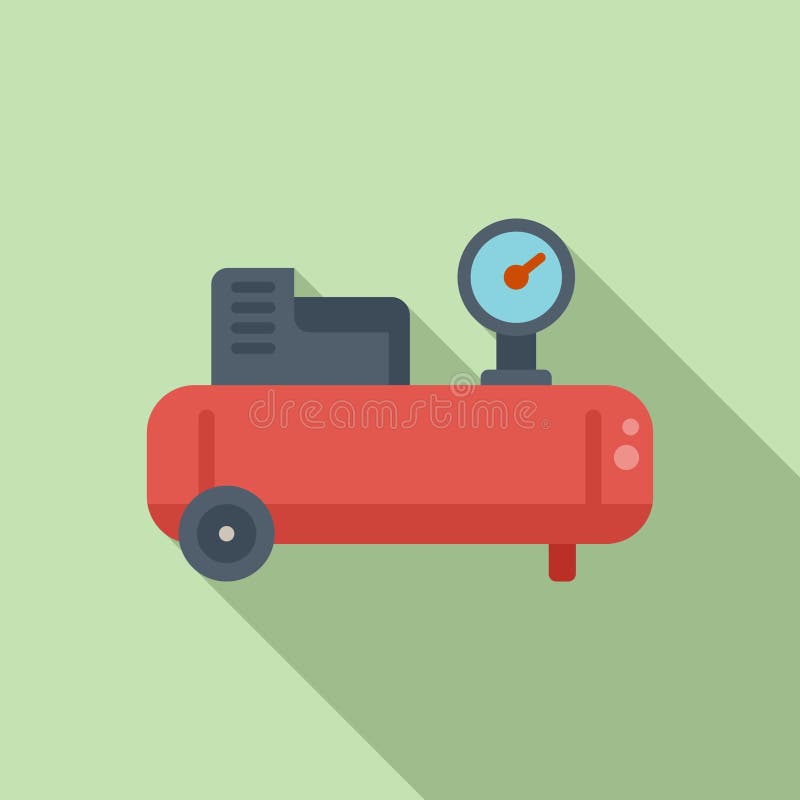 Air Compressor Icon Flat Vector. Machine Pump Stock Vector - Illustration of tool, electric ...