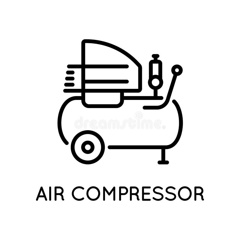 Air Compressor Icon. Vector Sign in Simple Style Isolated on White ...