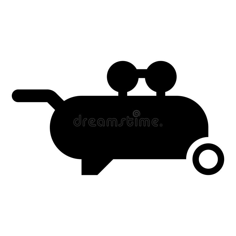 Air Compressor Pneumatic Icon Black Color Vector Illustration Image ...