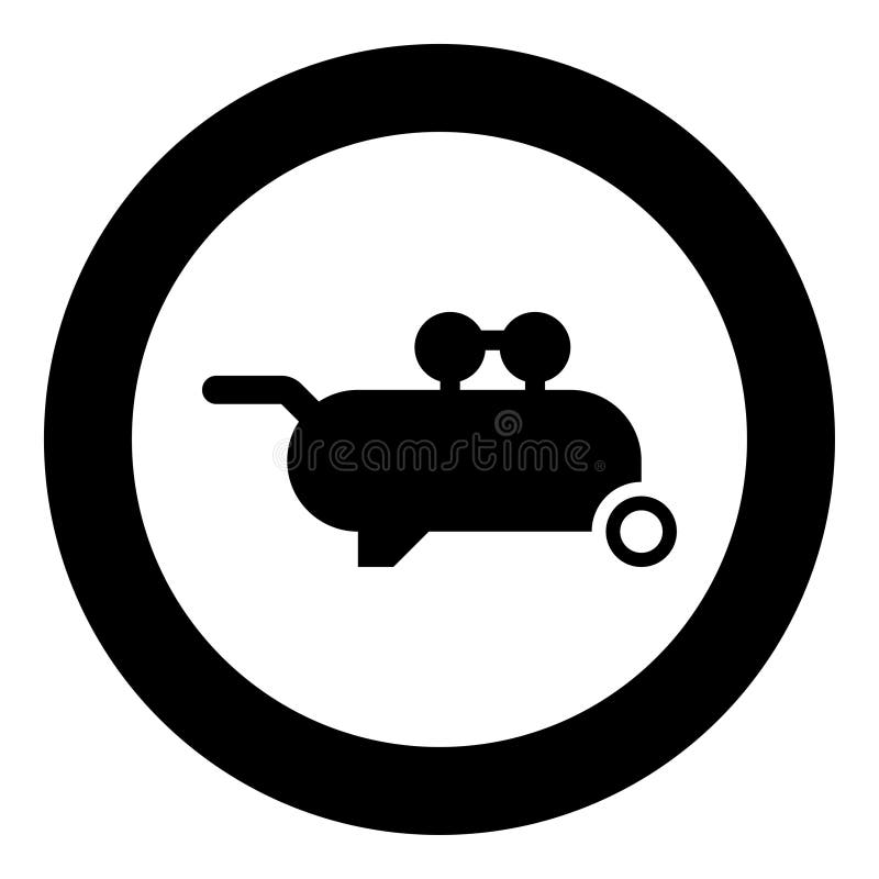 Air Compressor Pneumatic Icon in Circle Round Black Color Vector ...
