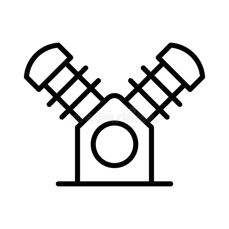 Air Compressor Pump Linear Logo Mark in Black and White Stock Vector ...