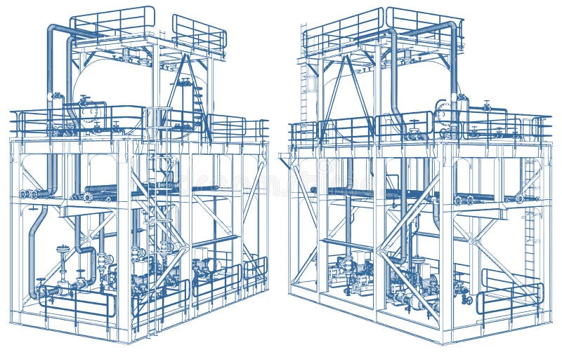 Air Compressor Technology Construction Illustration Isolated Vector ...