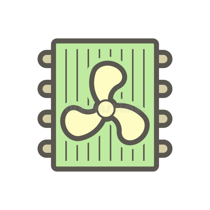 Air Condensor in Air Conditioner System Vector Icon Stock Vector ...