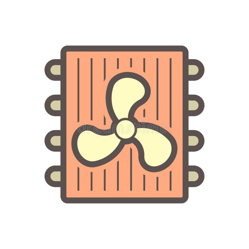 Air Condensor in Air Conditioner System Vector Icon Stock Vector ...