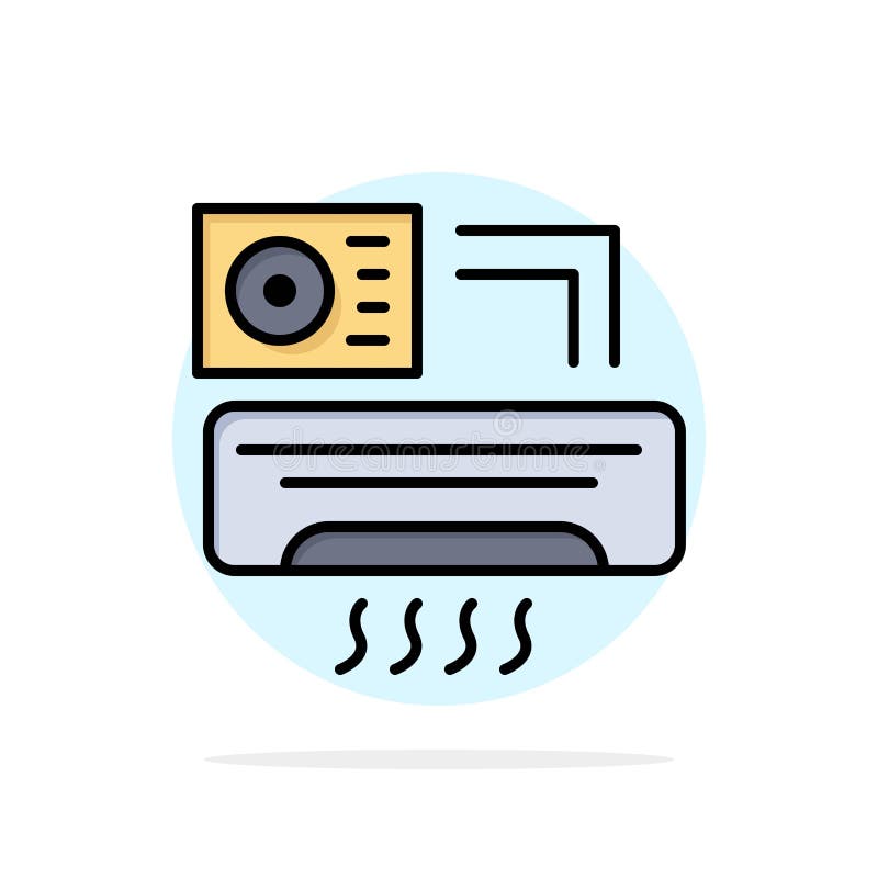 Air, Air-condition, Ac, Room Abstract Circle Background Flat Color Icon ...