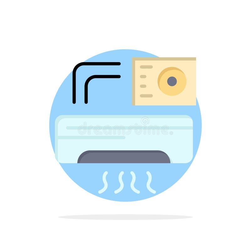 Air, Air-condition, Ac, Room Abstract Circle Background Flat Color Icon ...