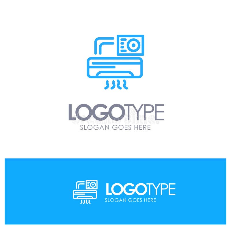 Air, Air-condition, Ac, Room Blue Logo Line Style Stock Vector ...