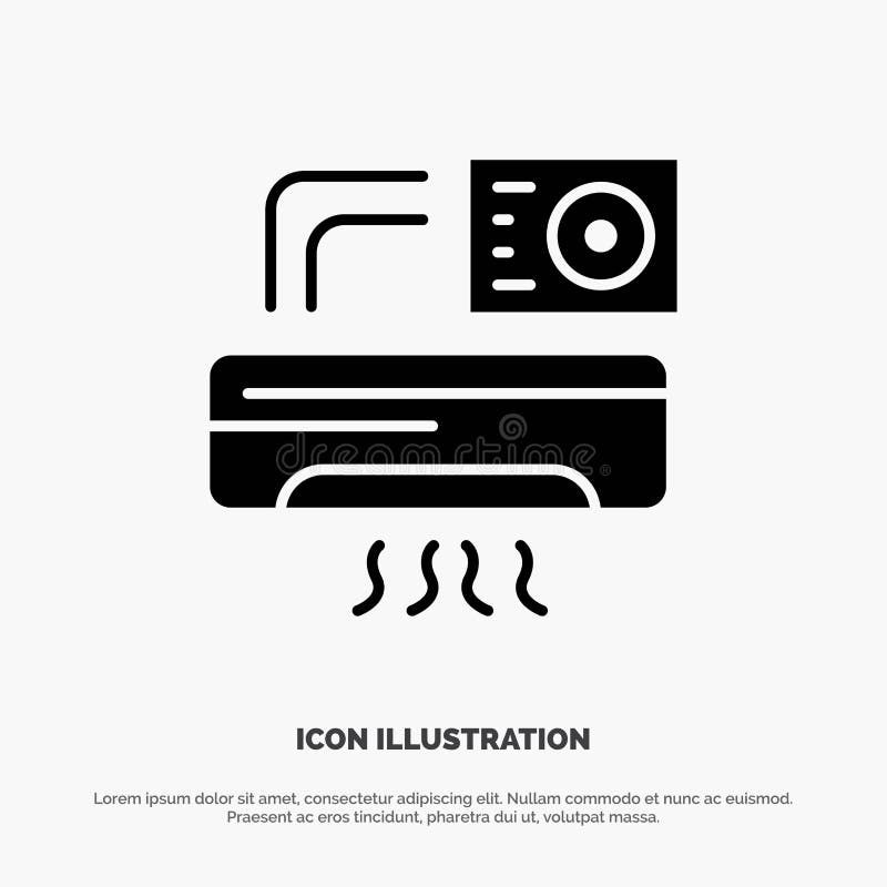 Air, Air-condition, Ac, Room Solid Black Glyph Icon Stock Vector ...