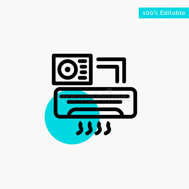 Air, Air-condition, Ac, Room Turquoise Highlight Circle Point Vector ...