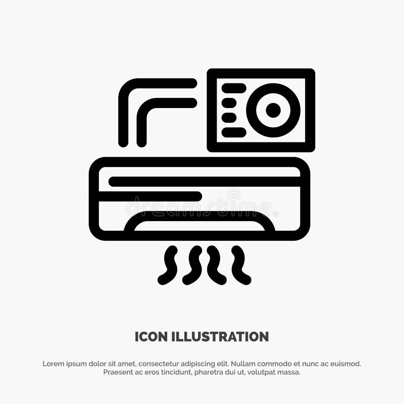 Air, Air-condition, Ac, Room Vector Line Icon Stock Vector ...